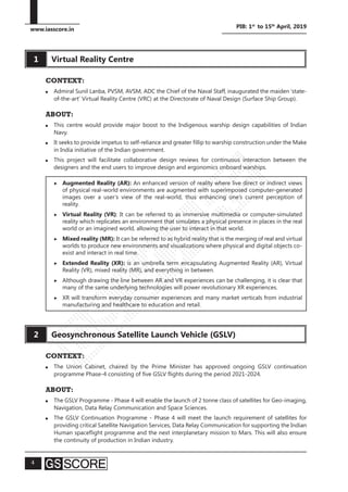 PIB COMPILATION - 1ST APRIL TO 15TH APRIL | PDF