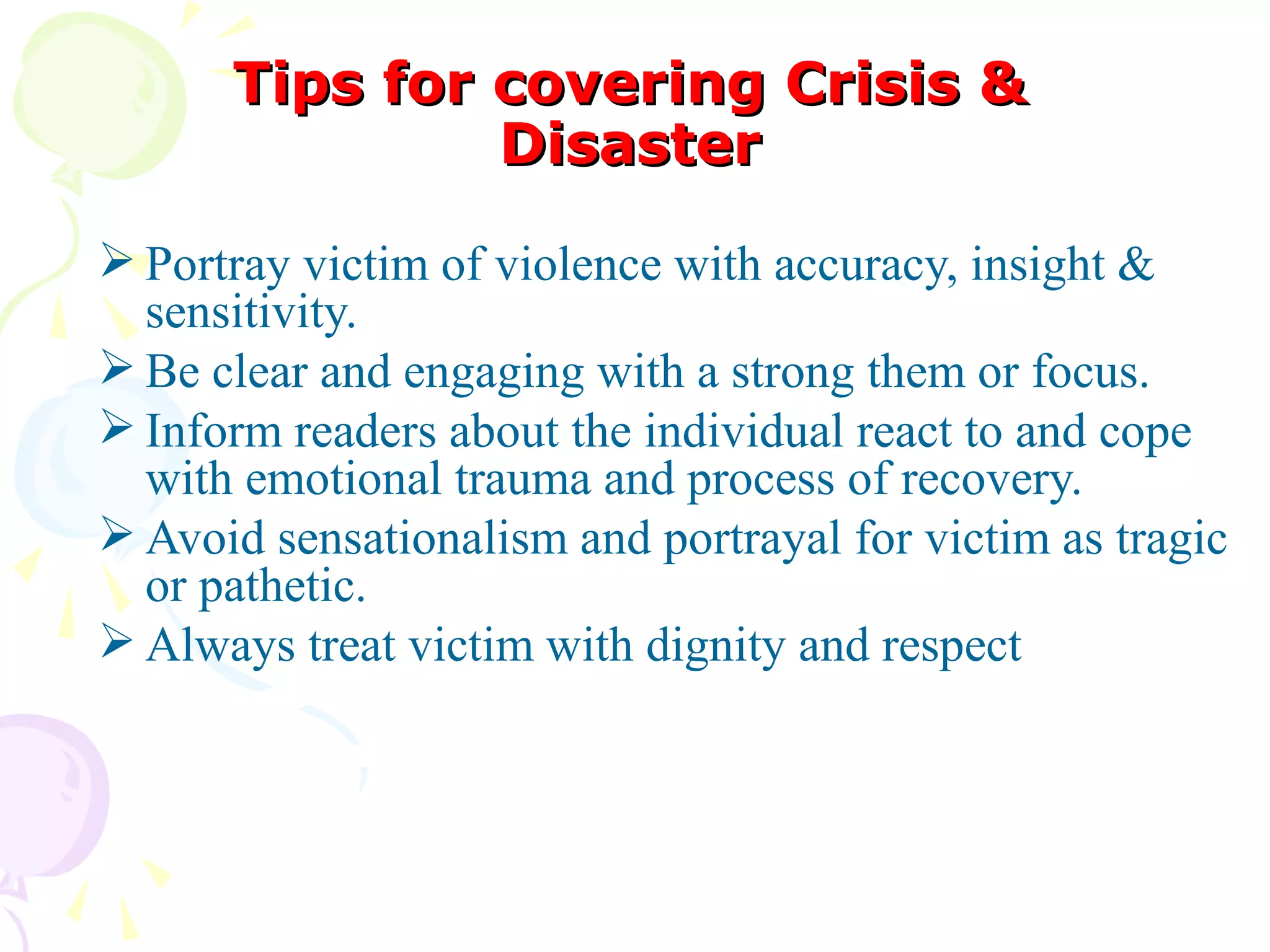 Role of Media in crisis and Disaster situation | PDF