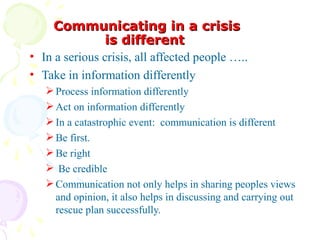 Role of Media in crisis and Disaster situation | PDF