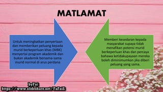 Pendidikan Inklusif (Pengenalan Program Pendidikan Khas) | PPTX