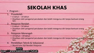 Pendidikan Inklusif (Pengenalan Program Pendidikan Khas) | PPTX