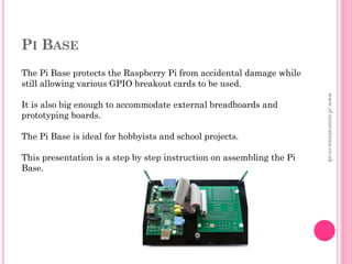 Raspberry Pi Base - A flexible support frame for Raspberry Pi projects ...