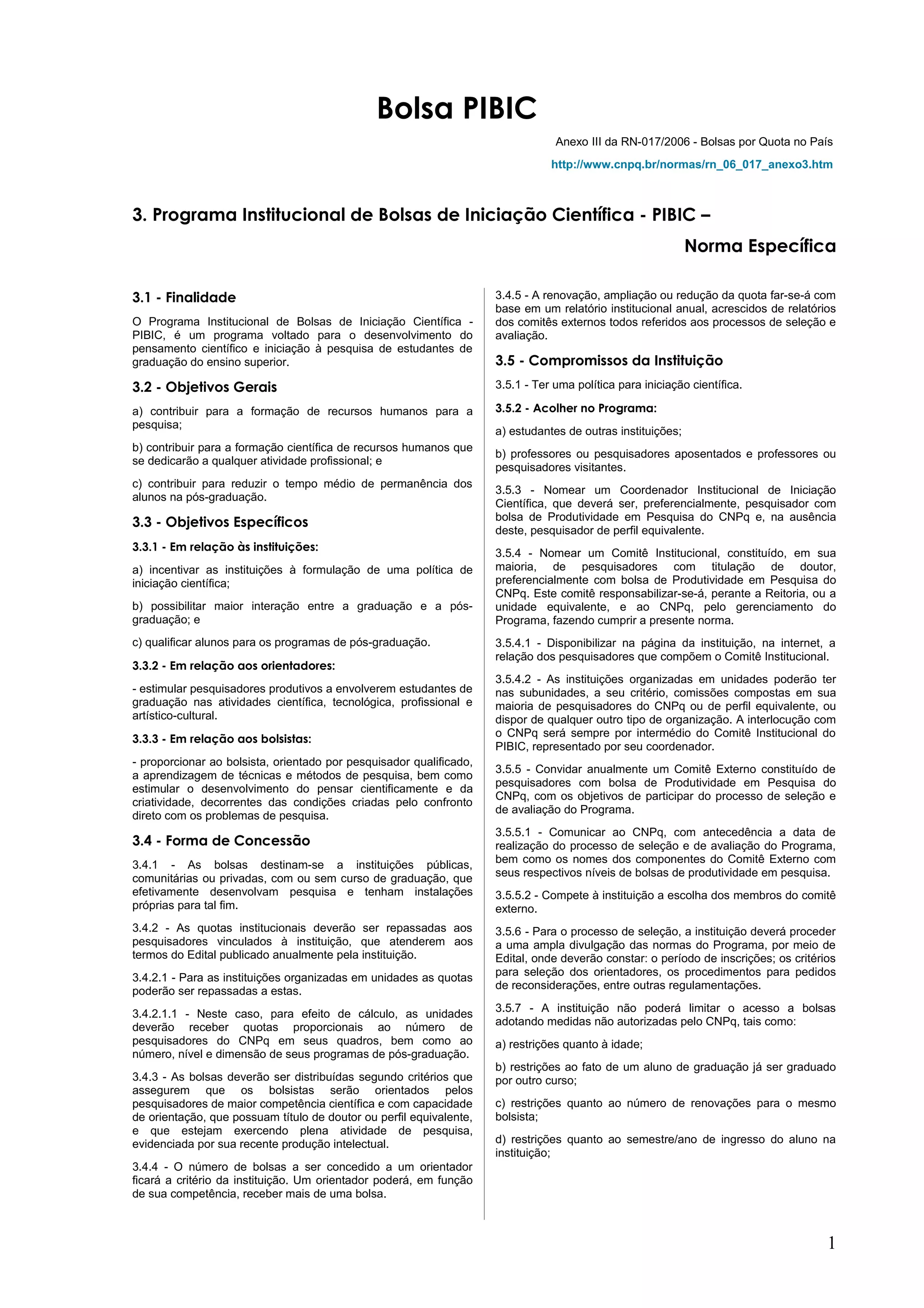 Pibic iniciação científica | DOC | Undergraduate Education | College ...