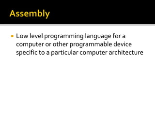 PIC Microcontroller Structure & Assembly Language.ppsx | Programming Languages | Computing
