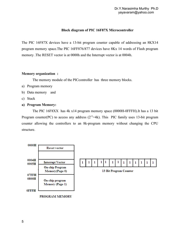 PIC MICROCONTROLLERS -CLASS NOTES | DOC | Operating Systems | Computer ...