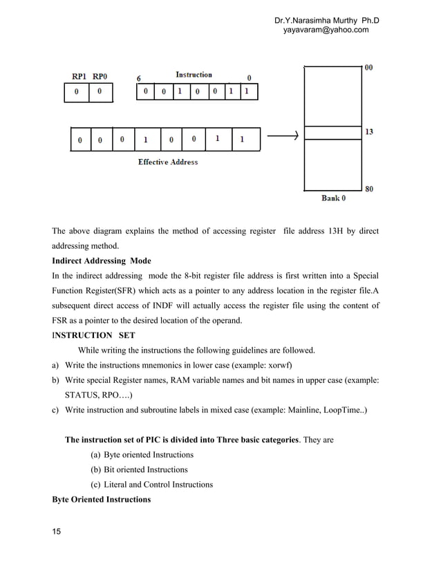 PIC MICROCONTROLLERS -CLASS NOTES | PDF