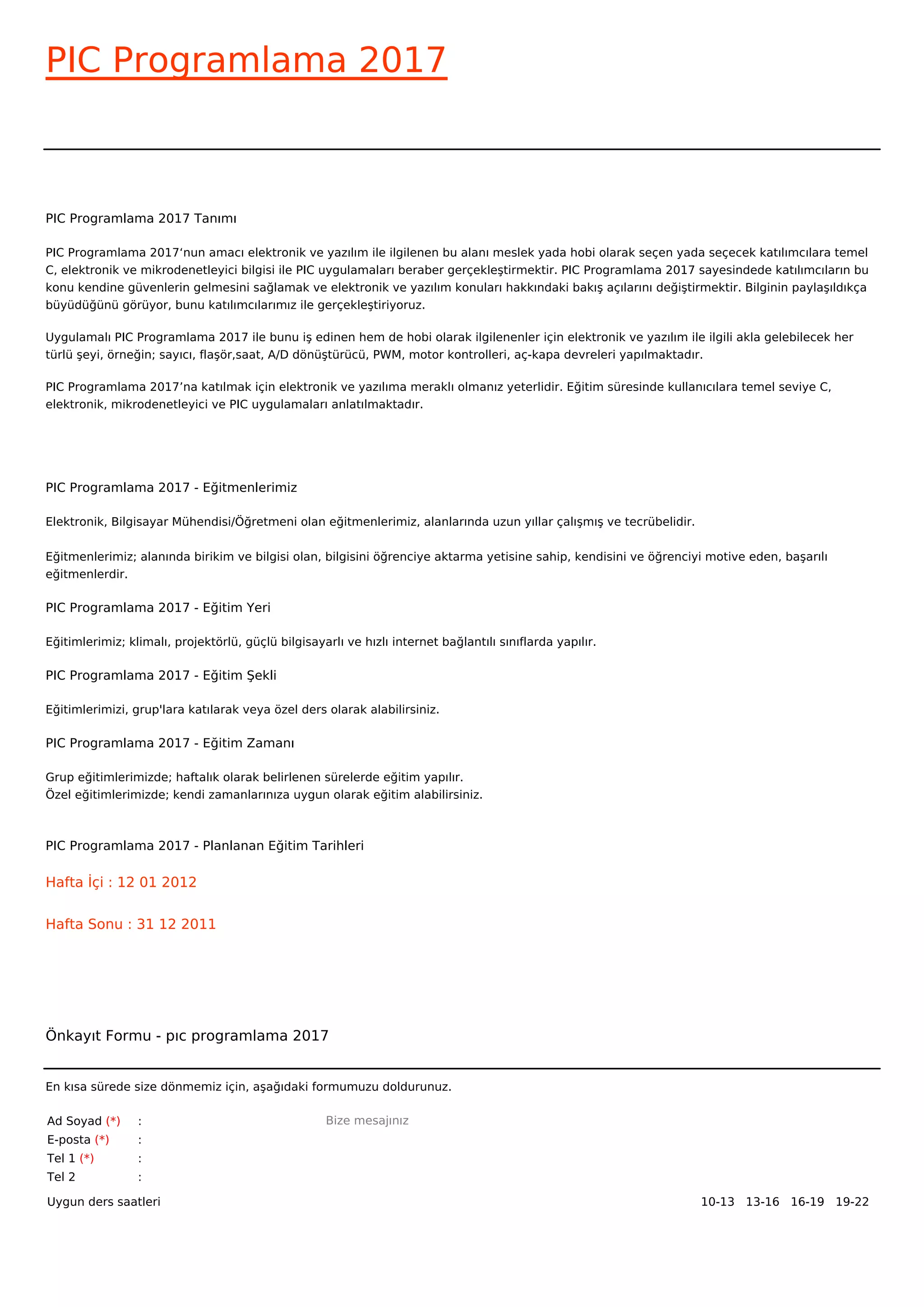 Pic programlama-2017 | PDF