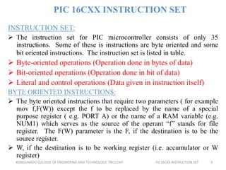 Pic16cxx instruction set | PPTX