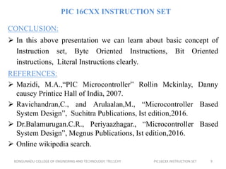 Pic16cxx instruction set | PPTX