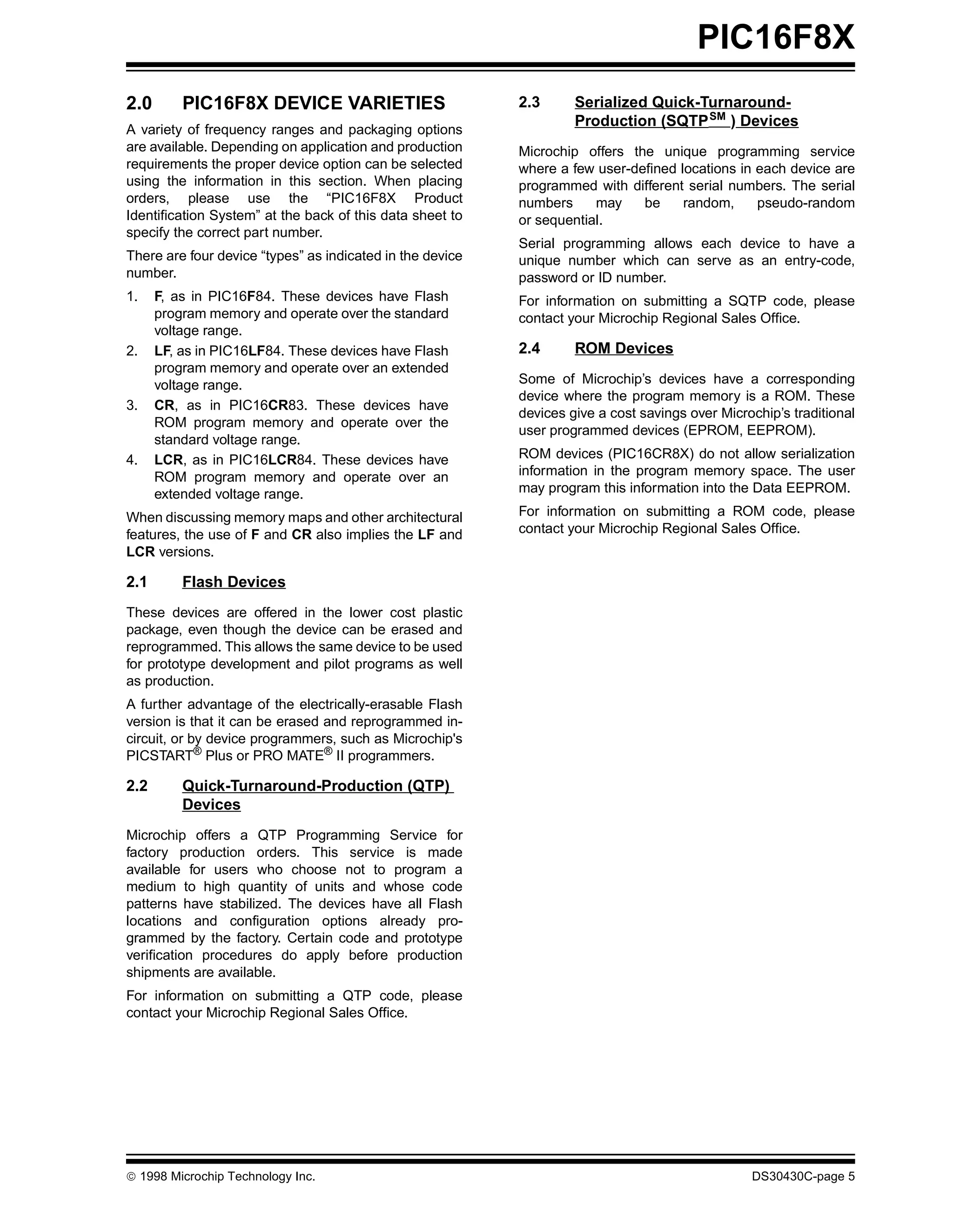 Data Sheet PIC 16F84 | PDF