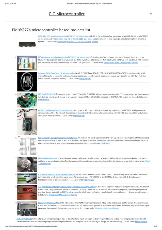 Pic16f877a microcontroller based projects list _ PIC Microcontroller.pdf