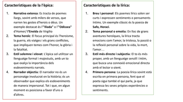 ÈPICA-LÍRICA.pdf (Literatura Universal.) | PPT