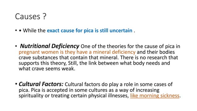 Pica disorder | PPTX | Digestive Disorders | Diseases and Conditions