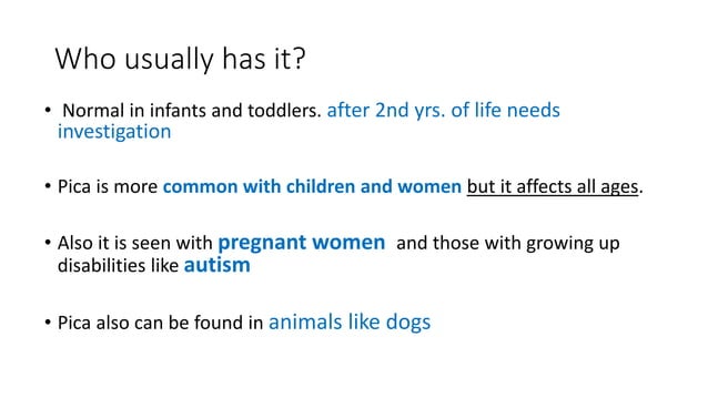 Pica disorder | PPTX | Digestive Disorders | Diseases and Conditions