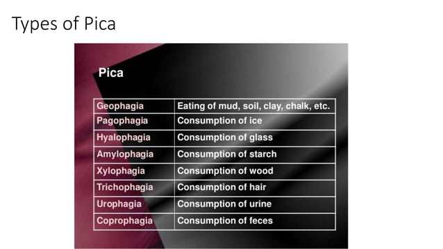 Pica disorder | PPTX | Digestive Disorders | Diseases and Conditions
