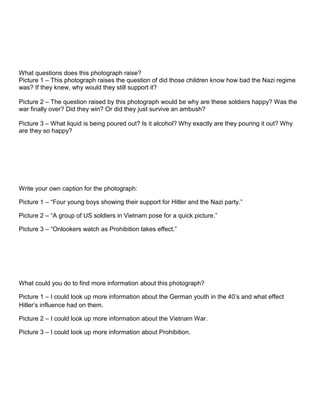 3 Photos Analysis | DOCX