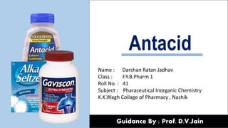Antacid || B pharmacy First Year|| Pharmaceutical Inorganic Chemistry|| Marketed preparation ...