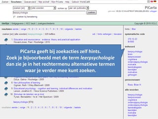 PiCarta Tutorial Minor Leerpsychologie | PPT