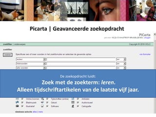 PiCarta Tutorial Minor Leerpsychologie | PPT