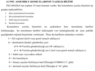 PIC Programlama, Assembly ve Komutlar | PPTX