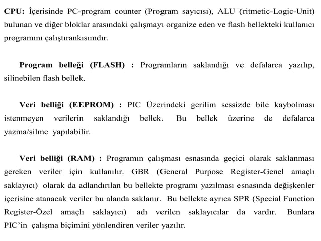 PIC Programlama, Assembly ve Komutlar | PPTX