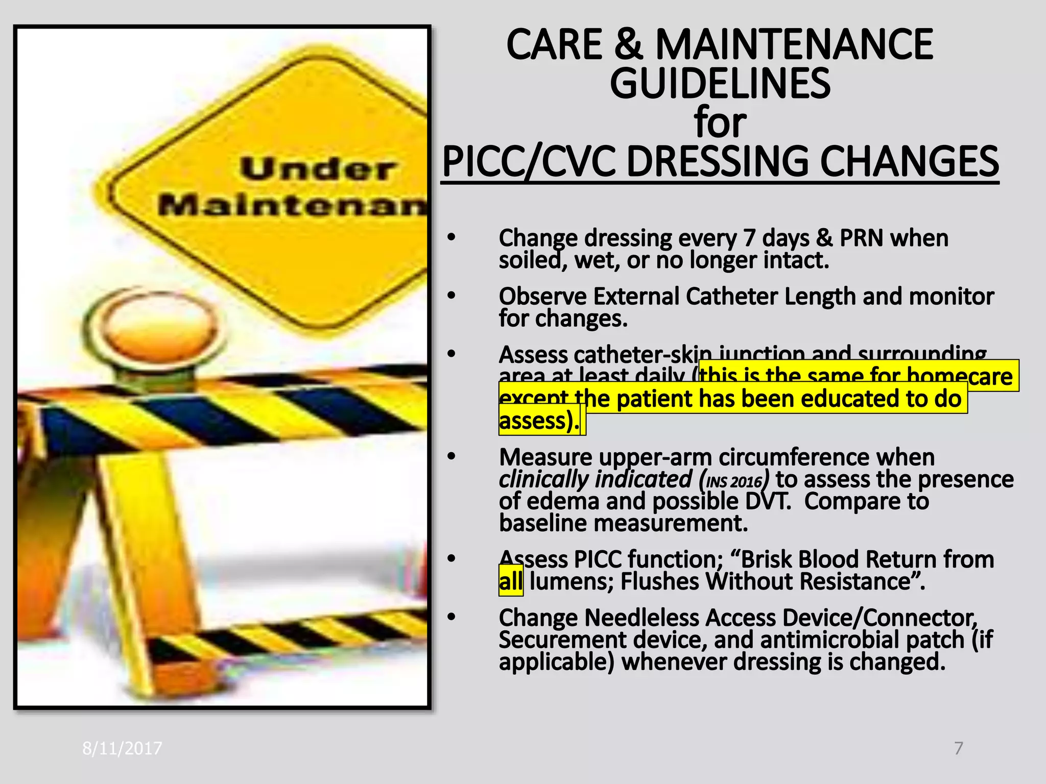 PICC Care and Maintenance Inservice | PPTX
