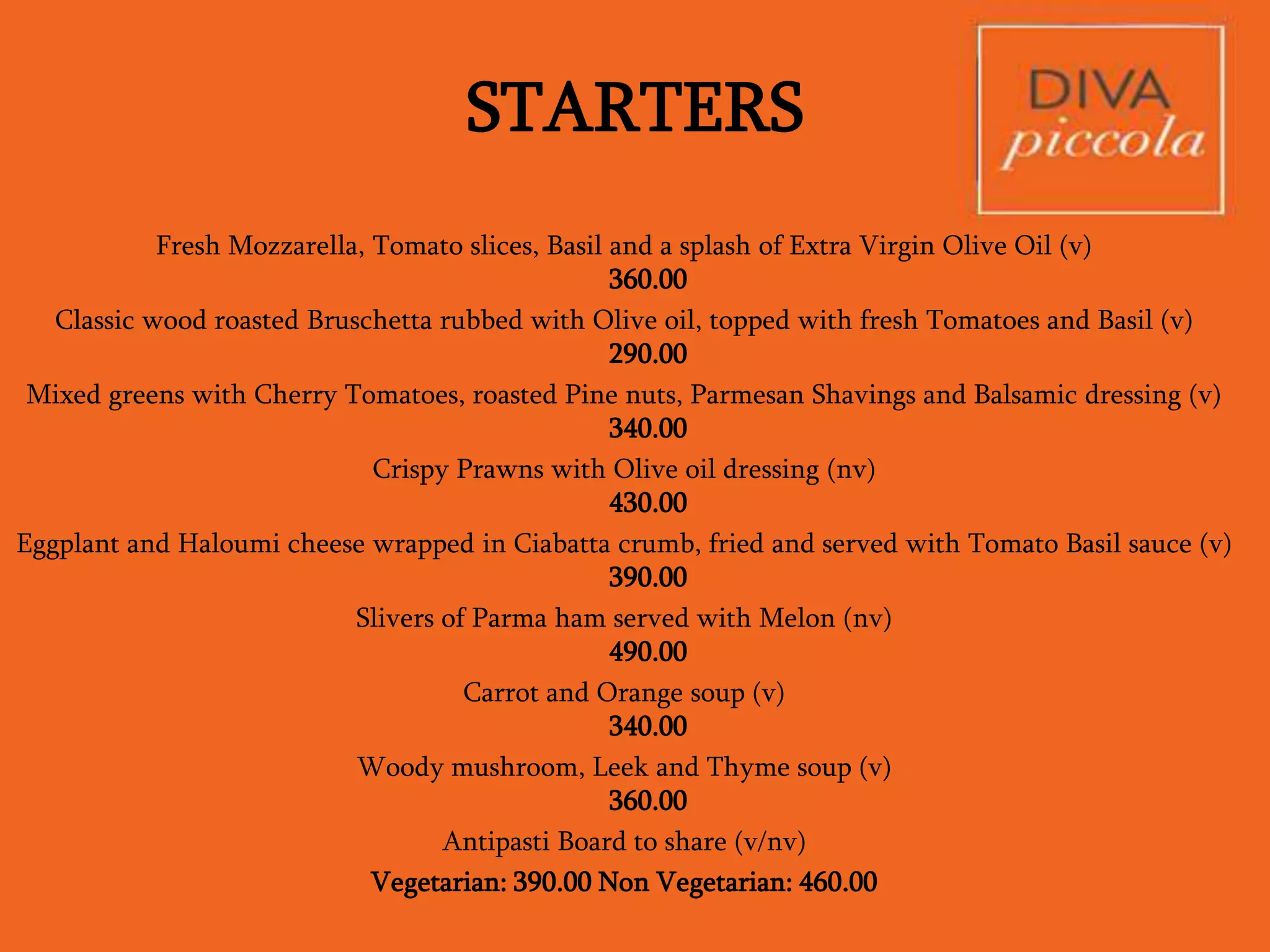 DIVA Piccola Menu | PPTX
