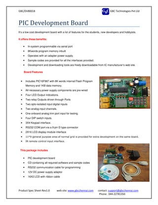 Pic development board | PDF