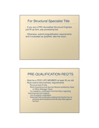 PICE SPECIALIST MEMBER FAQs | PDF