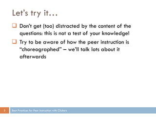 Best practices for running peer instruction | PPT