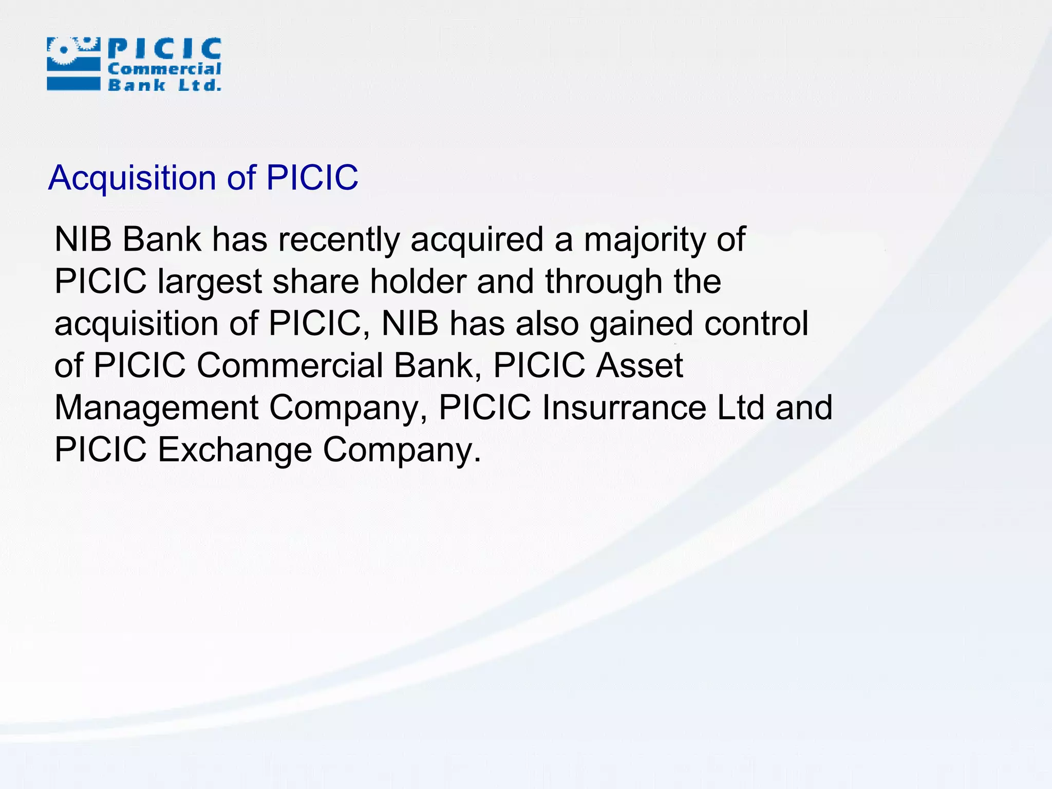 PICIC Comercial Bank (NIB) | PPT