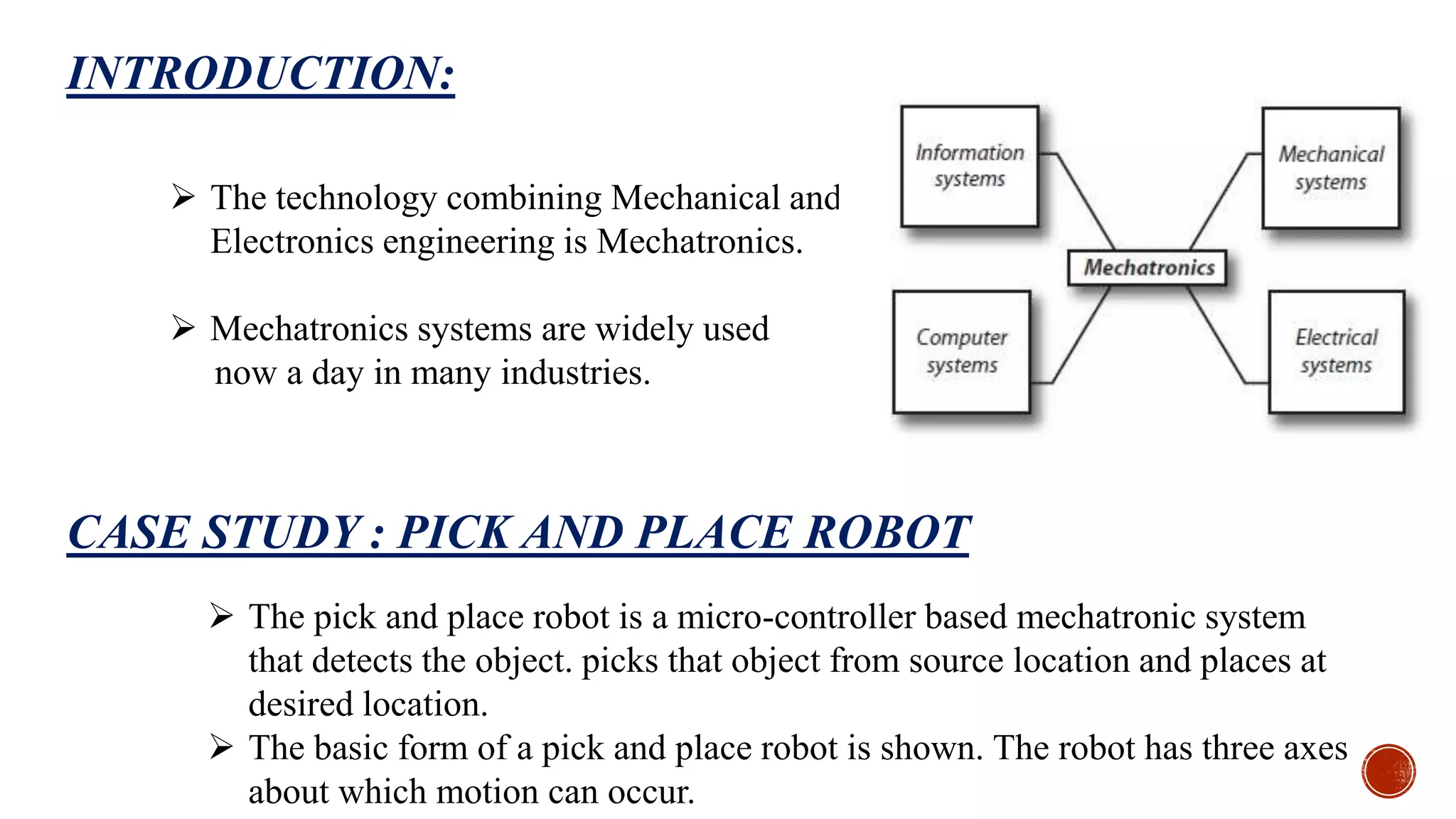 PICK AND PLACE ROBOTS IN MECHTRONICS BY ABS | PPTX