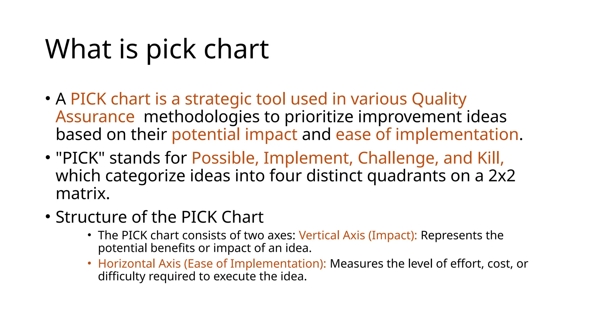 PICK Chart for nqas for health facilities | PPTX