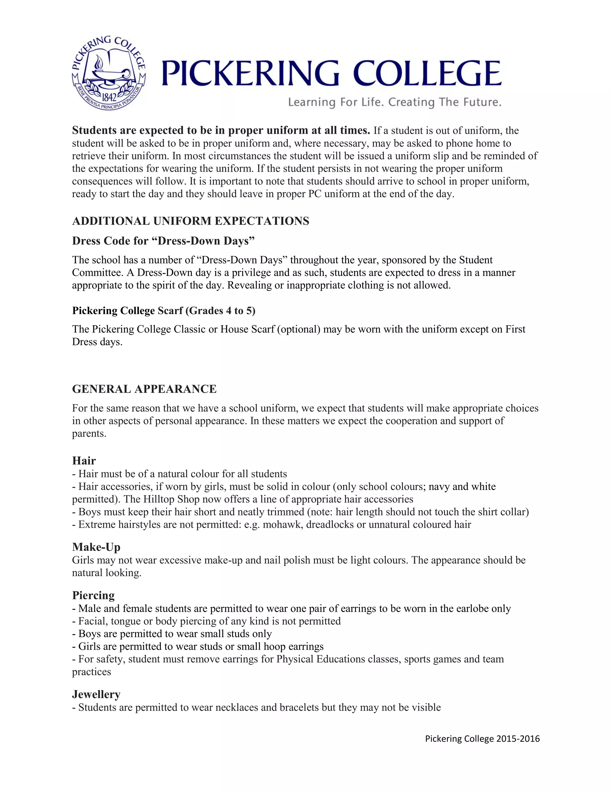 Pickering College - school and appearance&requirements and expectatins ...