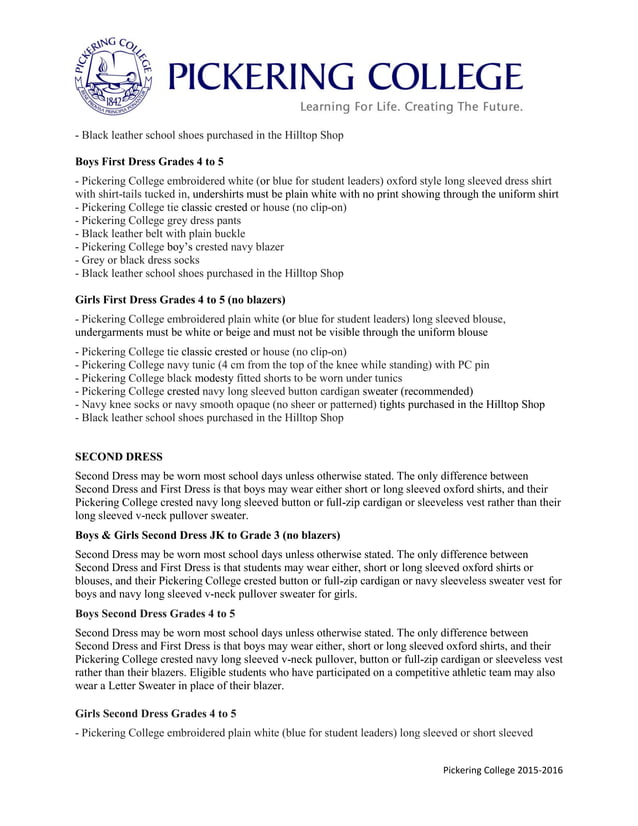Pickering College - school and appearance&requirements and expectatins ...