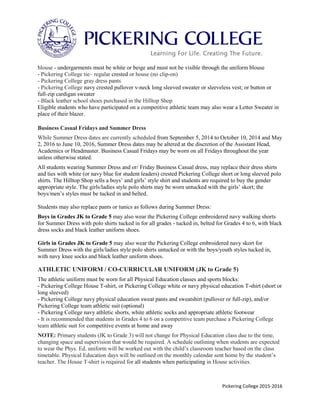 Pickering College - school and appearance&requirements and expectatins ...