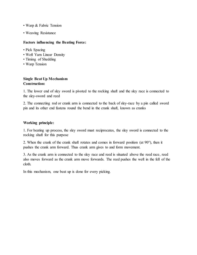 Picking and beating | DOCX | Needlework | Arts and Crafts