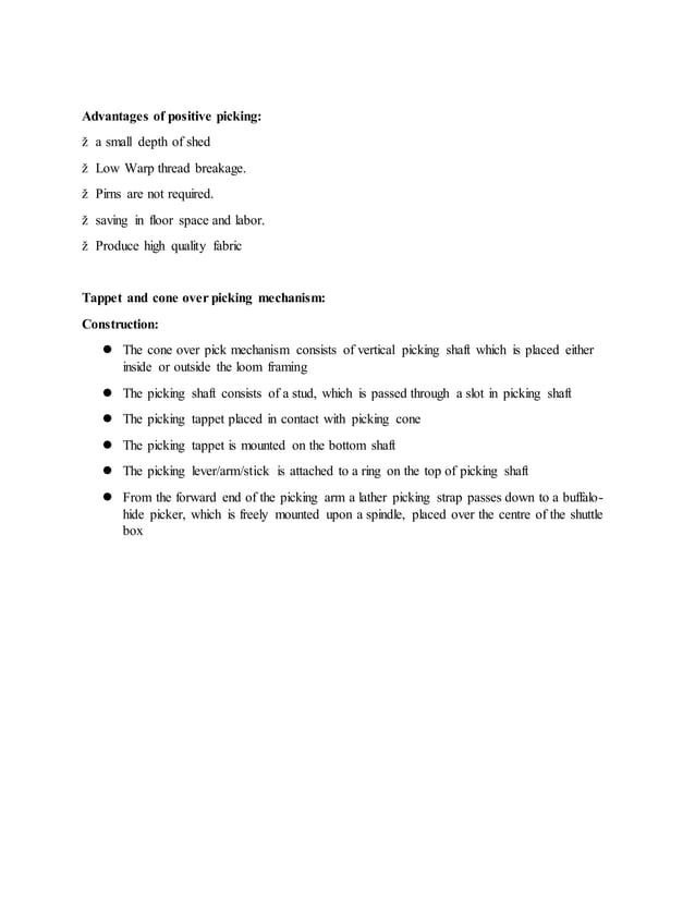 Picking and beating | DOCX | Needlework | Arts and Crafts