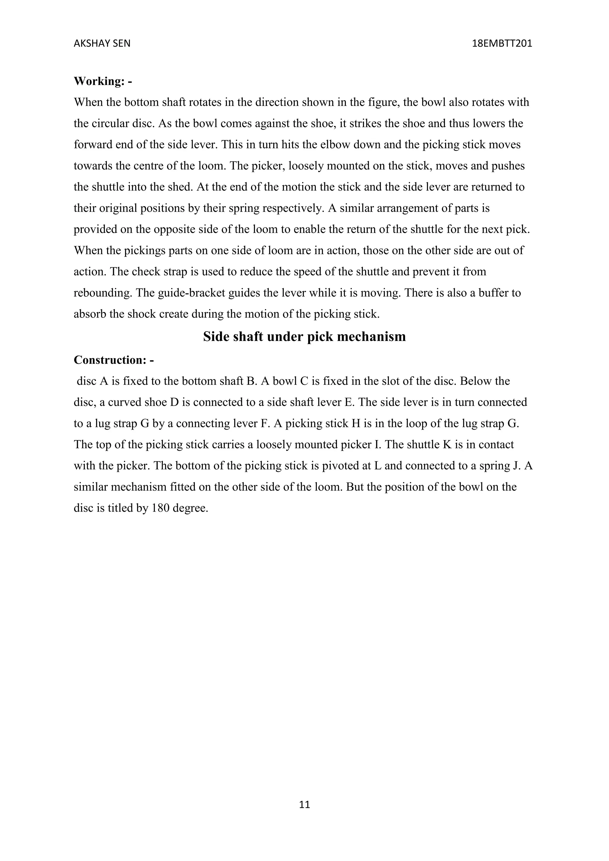 picking mechanism of shuttle | DOCX
