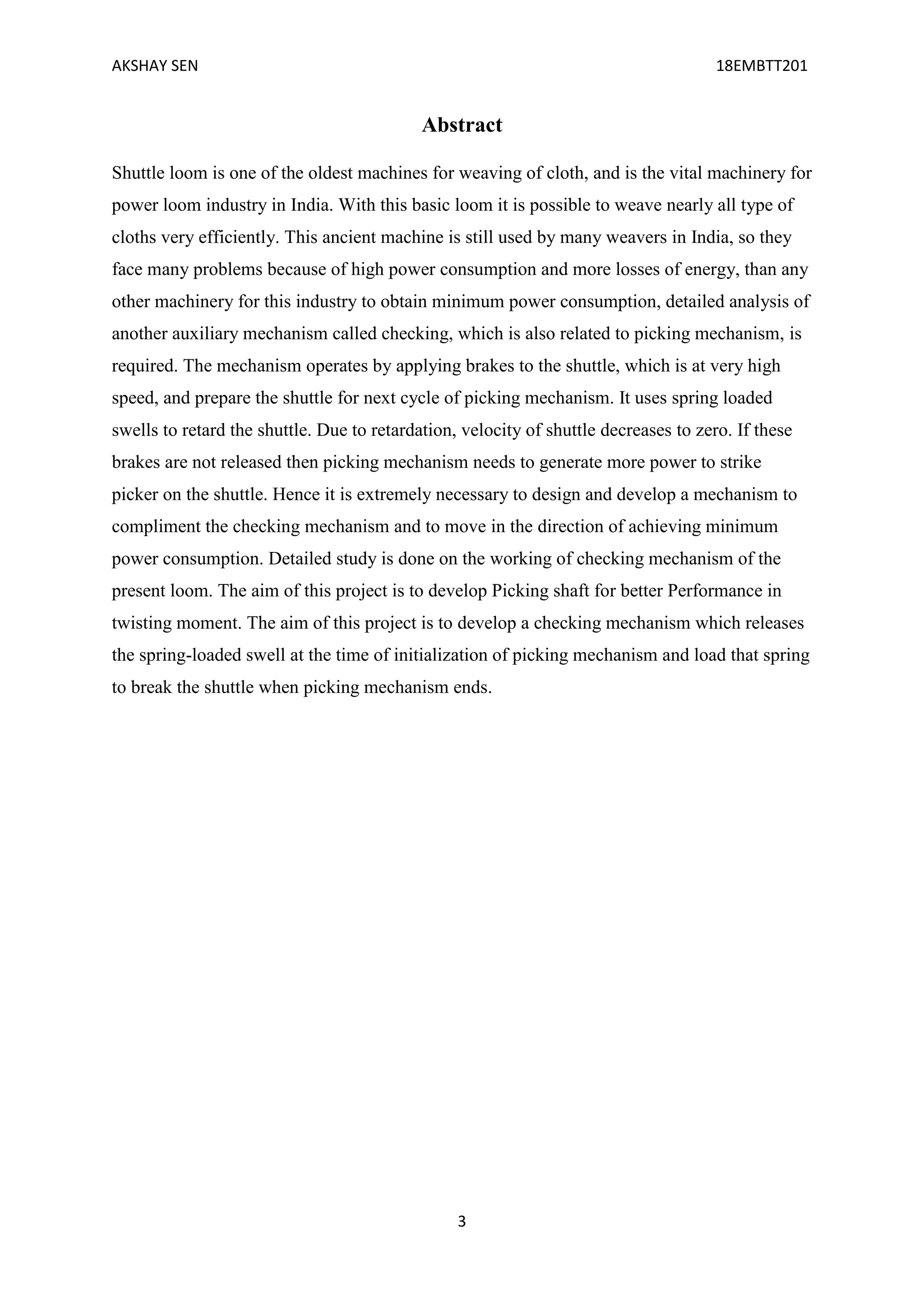 picking mechanism of shuttle | DOCX