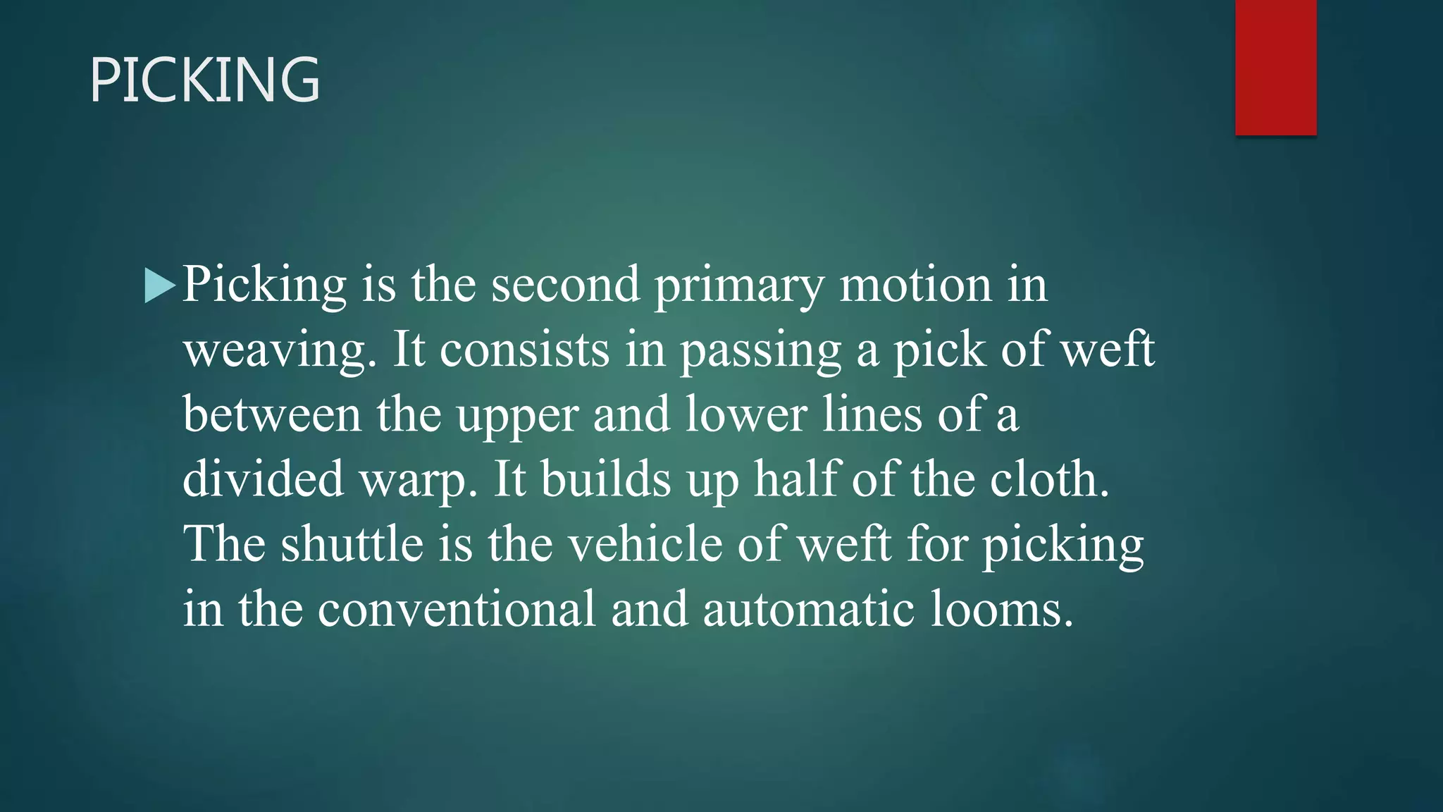 Picking mechnism of shuttle system | PPTX