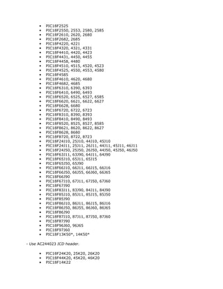 PICkit 2 Programmer device support list | PDF