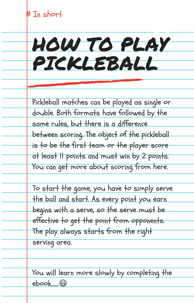 Pickleball beginner guide | PDF