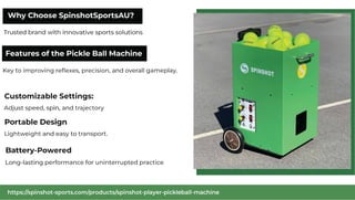 Boost your pickleball skills with the Spinshot Sports Pickle ball ...