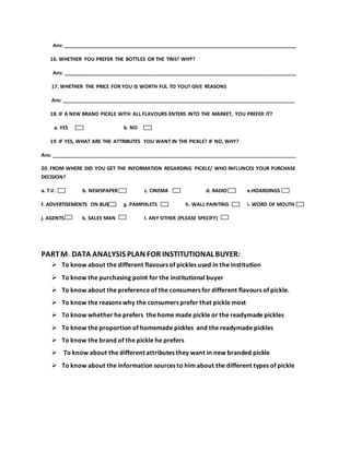Pickle study questionnaire | DOCX