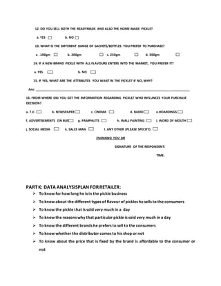 Pickle study questionnaire | DOCX