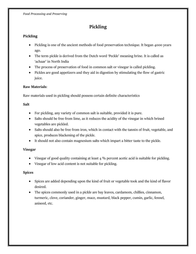 Pickling | PDF | Grocery Shopping | Shopping