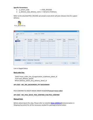Pick pack and ship confirm process in oracle apps | DOCX