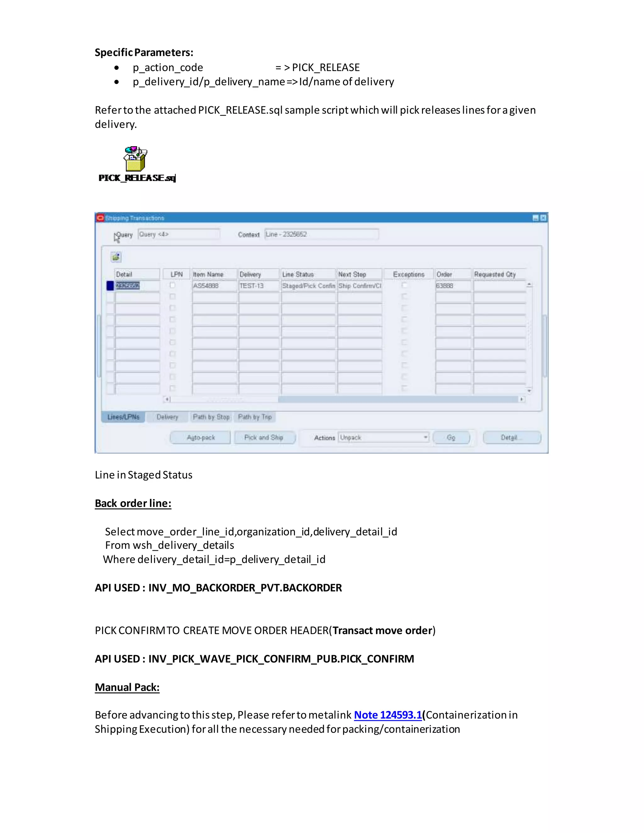 Pick pack and ship confirm process in oracle apps | DOCX