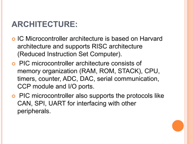 Pic microcontroller architecture | PPTX